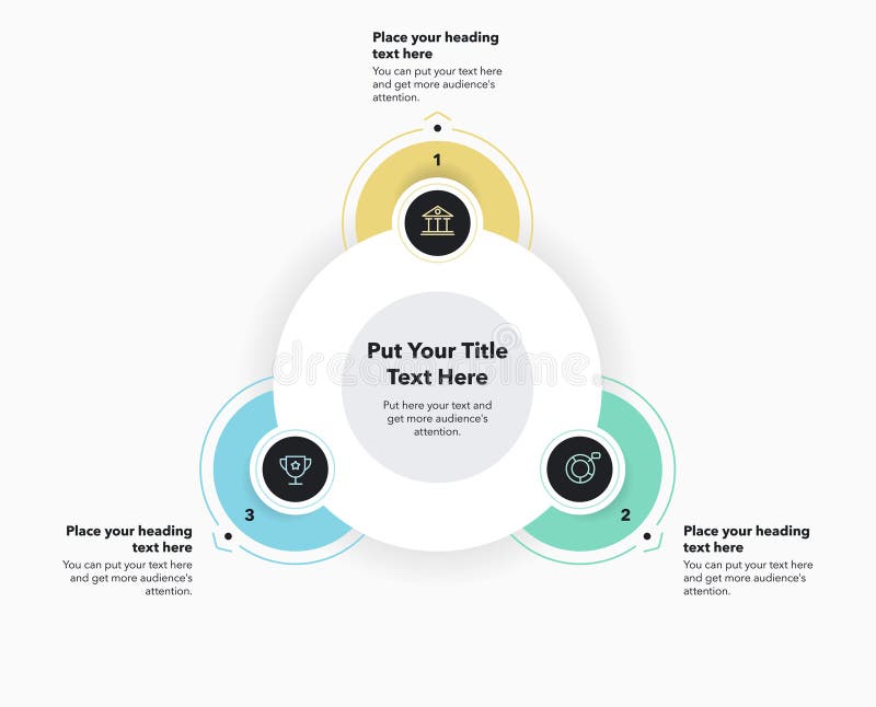 Circular Process Diagram with Three Colorful Options Stock Vector ...