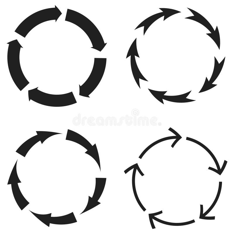 Circular Process Flow. Rotating Arrows Symbol. Curved Motion Icon ...