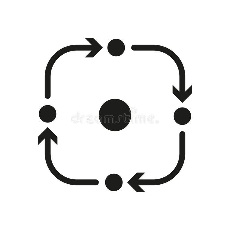 Circular Process Icon. Arrow Rotation Symbol. Abstract Cycle Flow ...