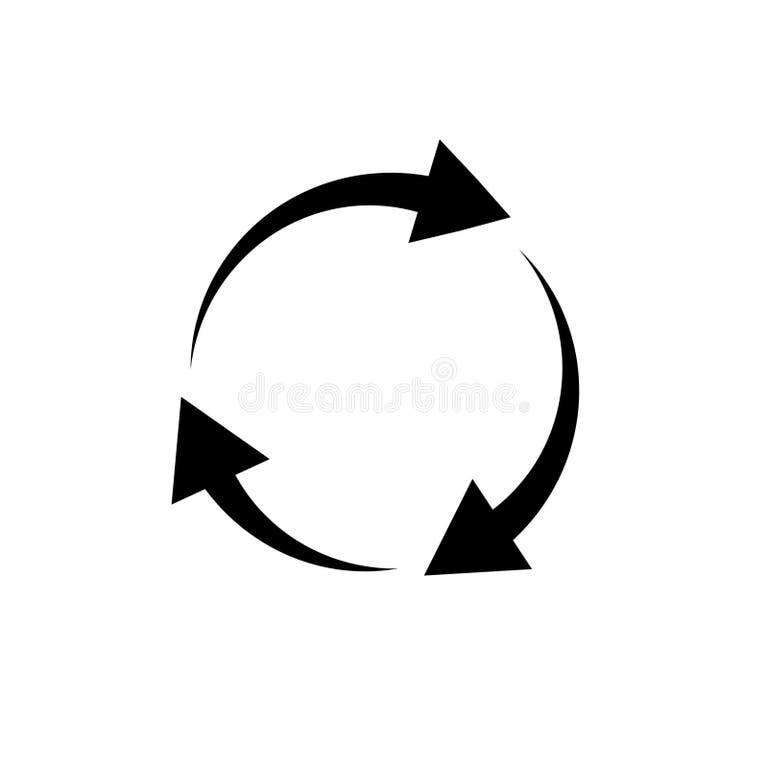 Circular Process Icon. Three Arrow Rotation. Cycle Motion Symbol ...