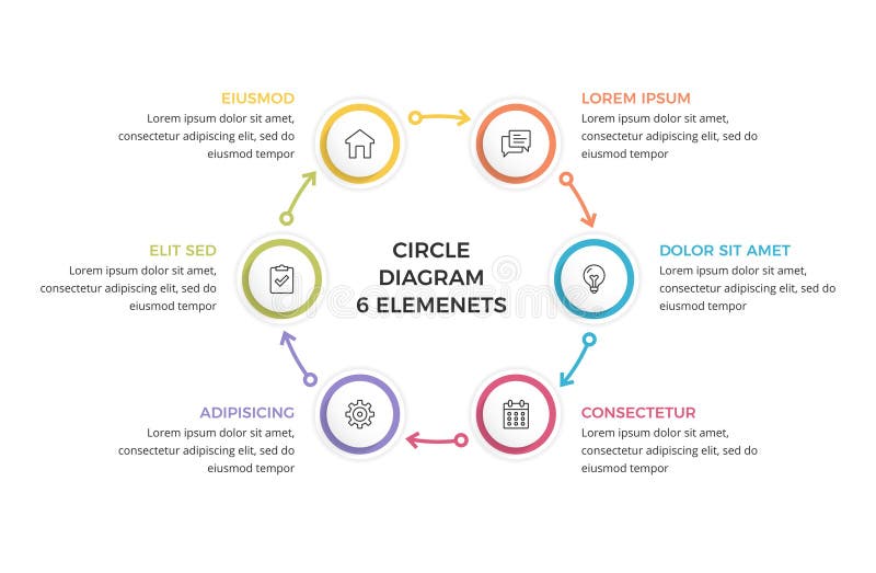 Circular Process Infographic Template Stock Vector - Illustration of blank, design: 390973649
