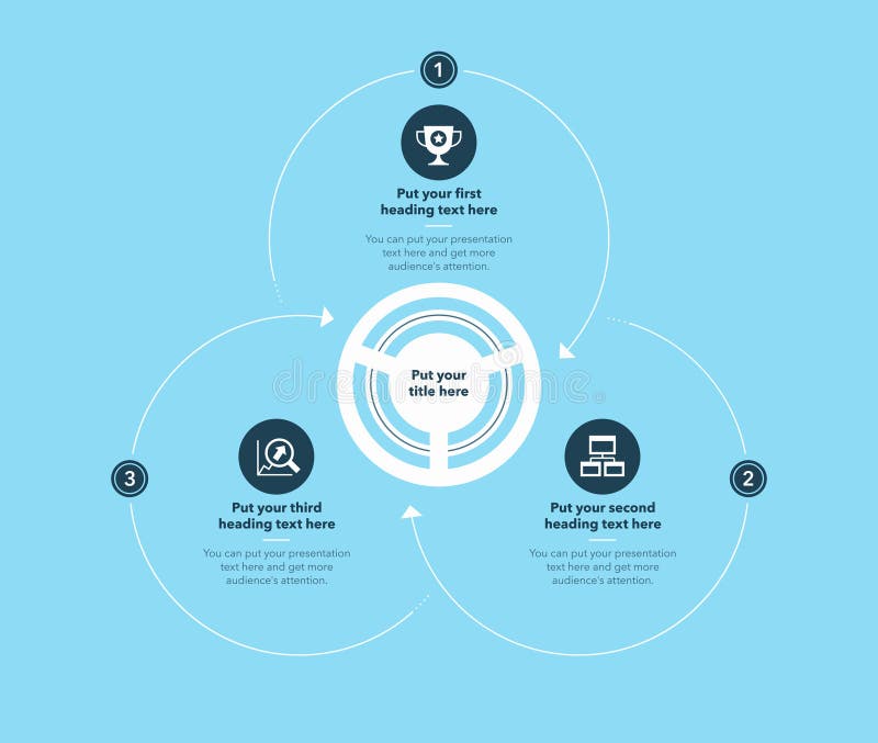 Circular Process Template with Three Stages - Blue Version Stock Vector ...