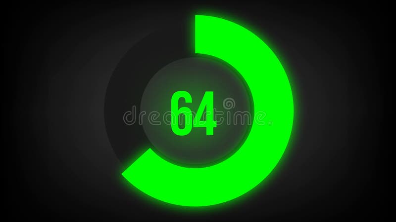 Circular Progress Bar with Bright Neon Green Light in 64 Stock ...