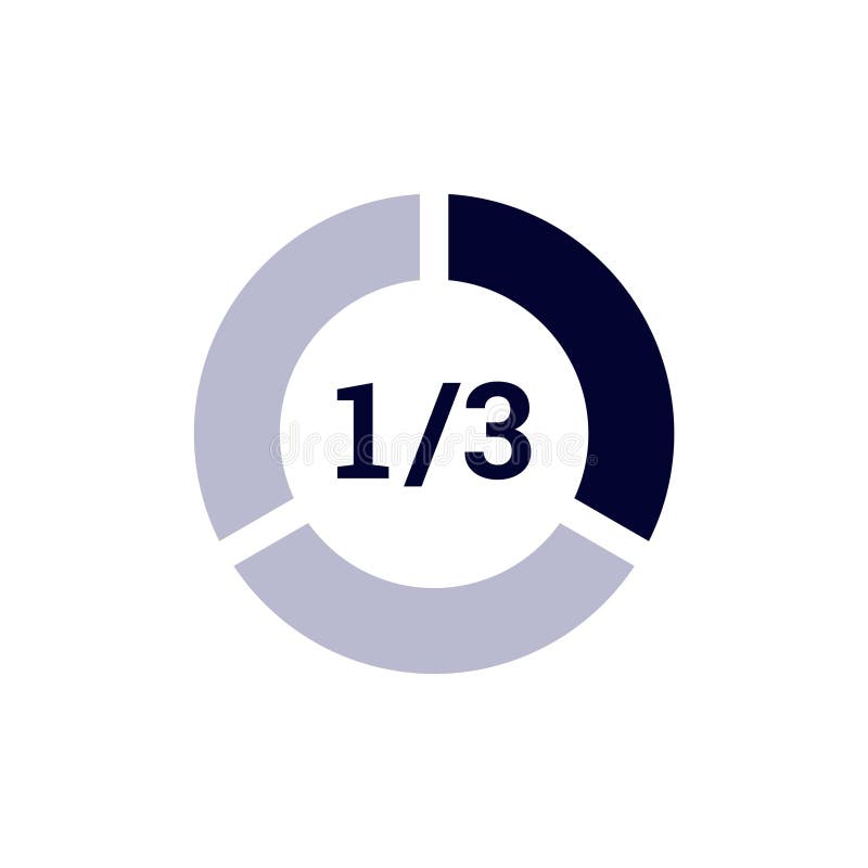 Circular Progress Bar Showing One Third Filled with Dark Blue Segment ...