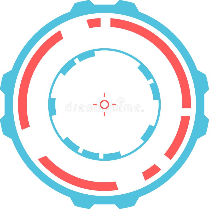 Circular Progress Bar or Target Interface with Crosshair, Featuring ...