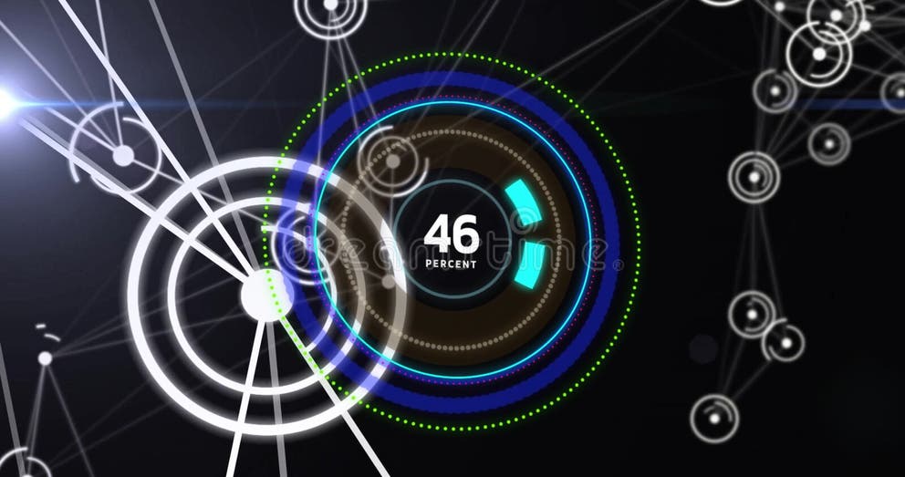 Circular Progress Indicator Showing 51 Percent, Futuristic Data ...