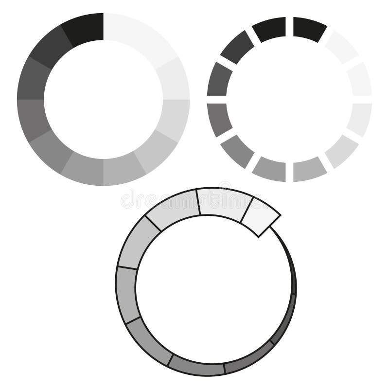 Circular Progress Indicators. Segmented Loader Graphics. Infographic ...