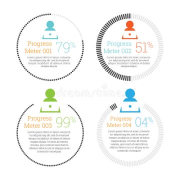 Circular Progress Meter Infographic Stock Vector - Illustration of ...