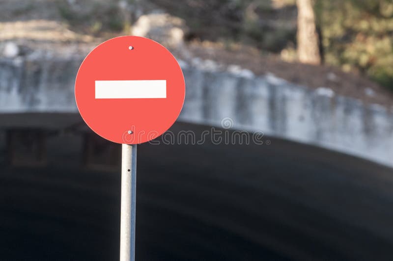 Circular Prohibited Road Sign Close Up Stock Image - Image of circular ...