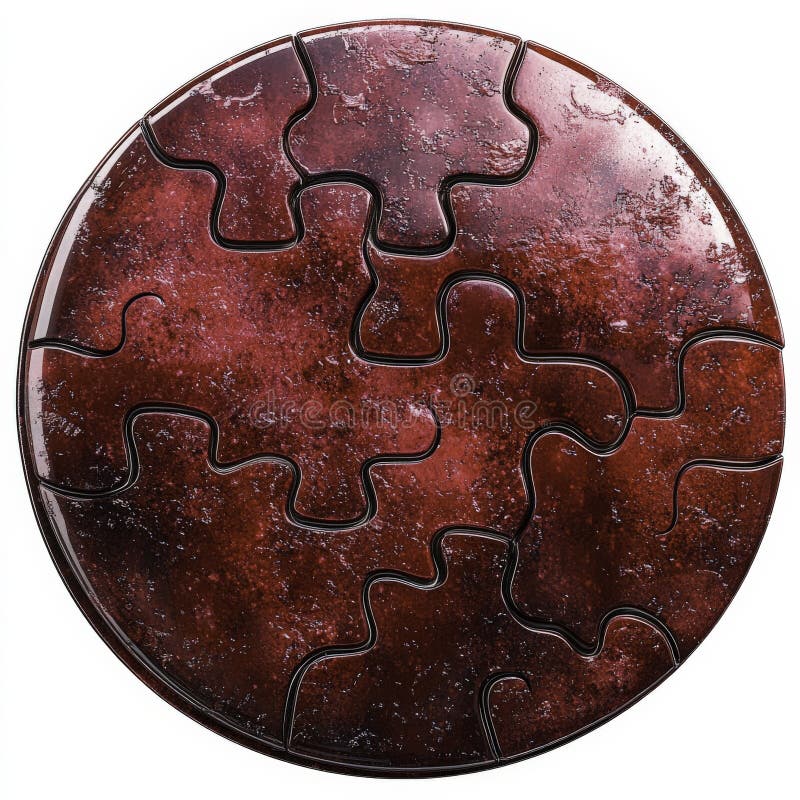 Circular Puzzle Piece Design with a Bold Red Texture Representing Unity ...