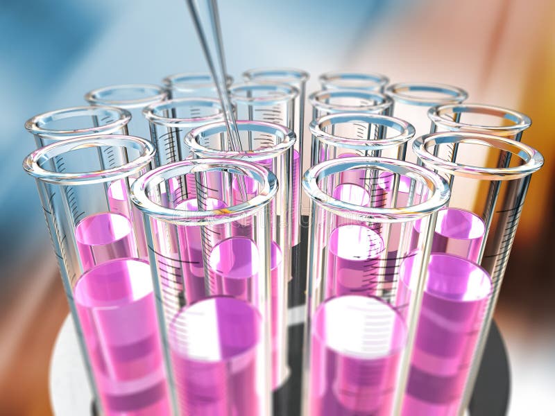 Circular Rack of Test Tubes Stock Illustration - Illustration of close ...