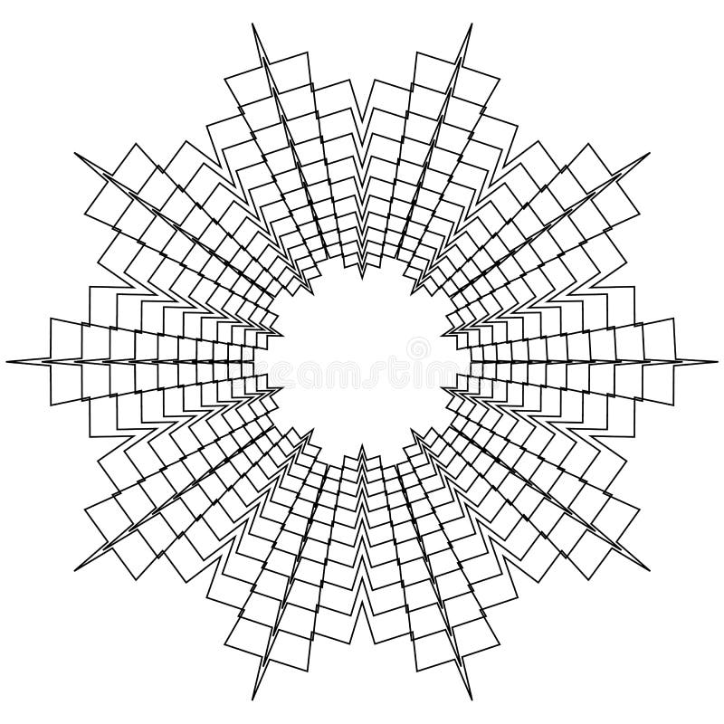 Circular, Radial Abstract Element on White. Radiating Shape with Stock ...