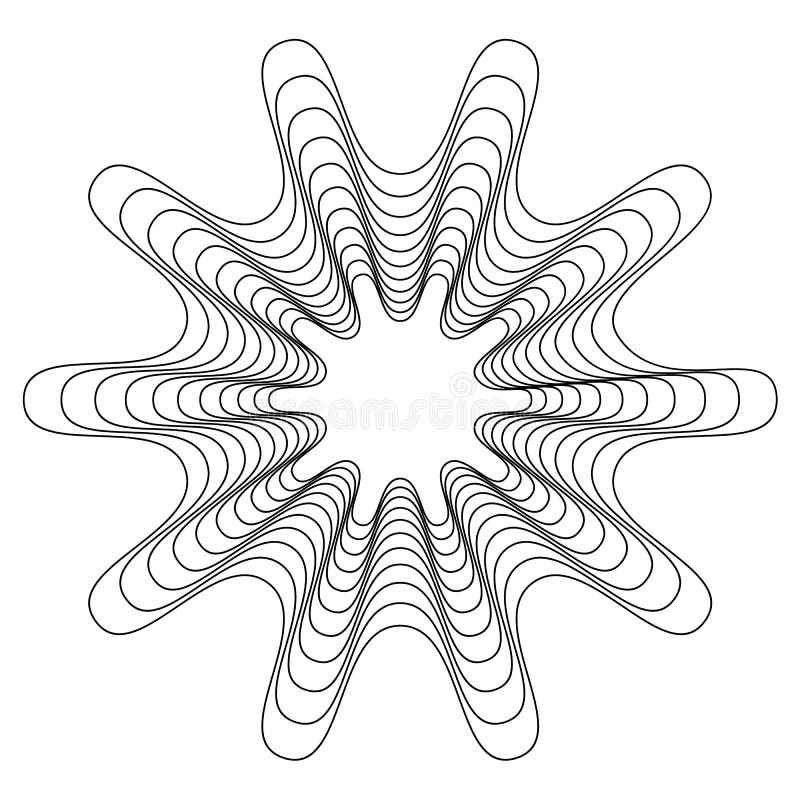 Circular, Radial Abstract Element on White. Radiating Shape with Stock ...
