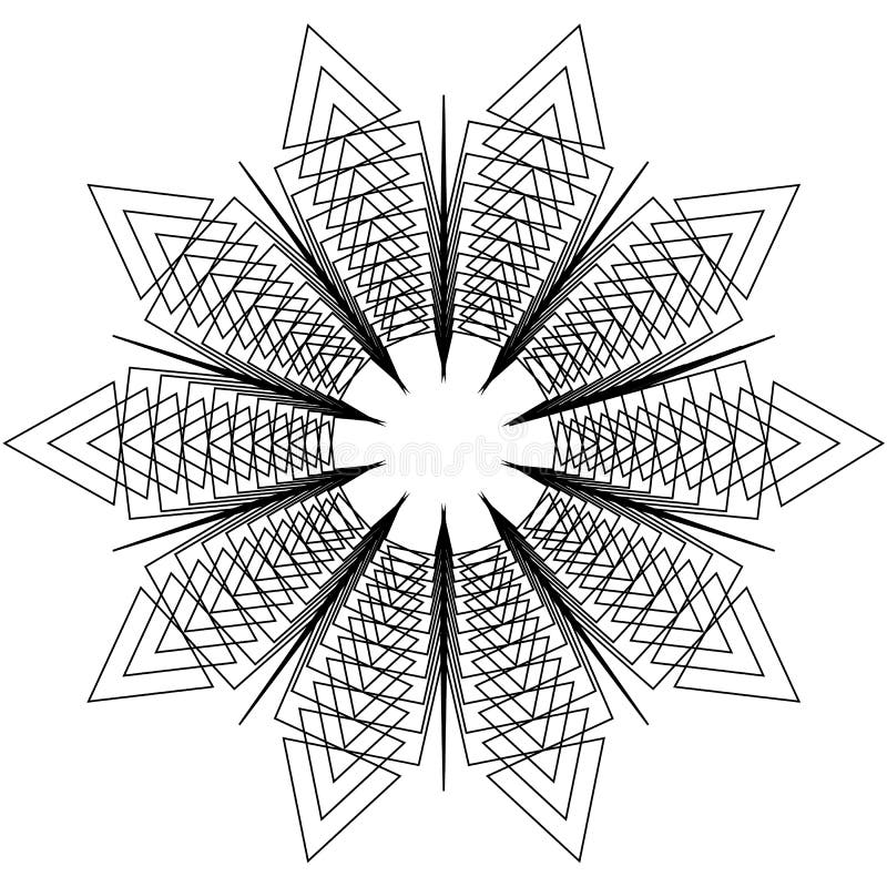 Circular, Radial Abstract Element on White. Radiating Shape with Stock ...