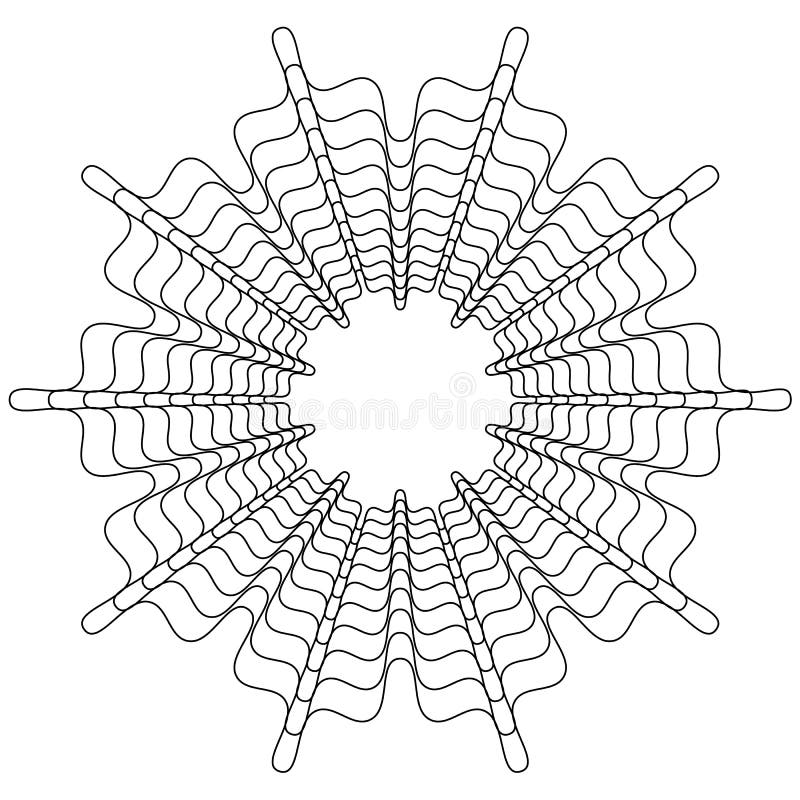 Circular, Radial Abstract Element on White. Radiating Shape with Stock ...