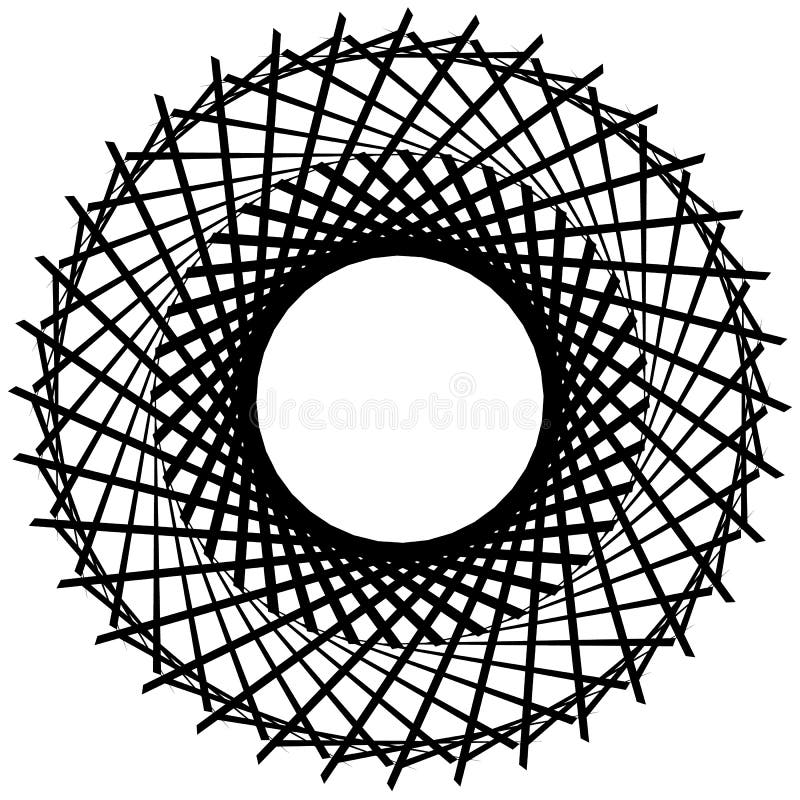 Circular Radial Geometric Element Isolated on White Background Stock ...