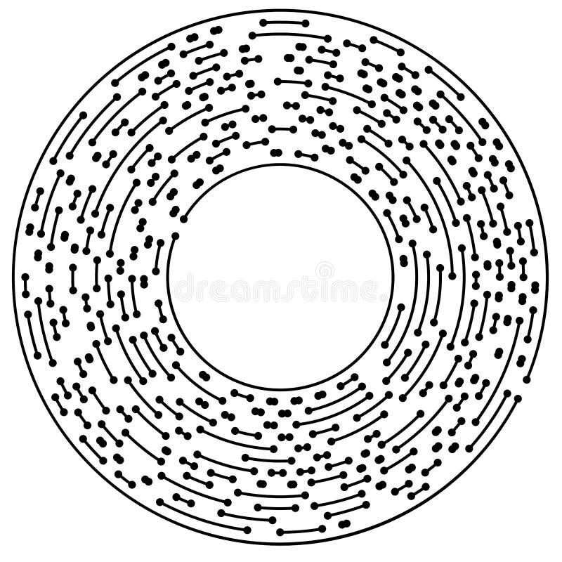Circular, Radial Lines with Nodes, Points Stock Vector - Illustration ...