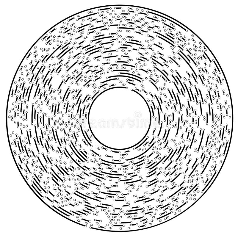 Circular, Radial Lines with Nodes, Points Stock Vector - Illustration ...