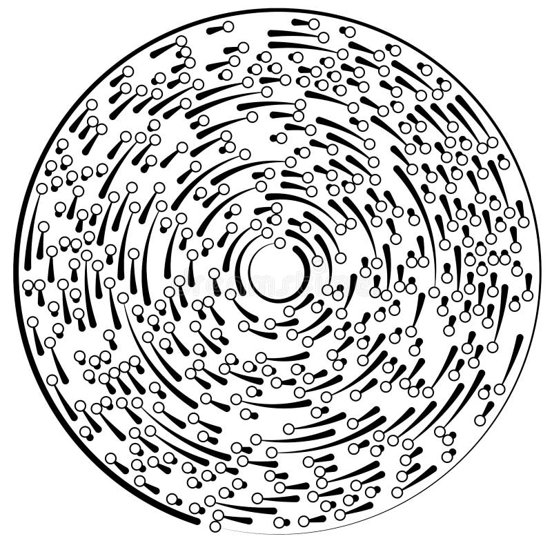 Circular, Radial Lines with Nodes, Points Stock Vector - Illustration ...