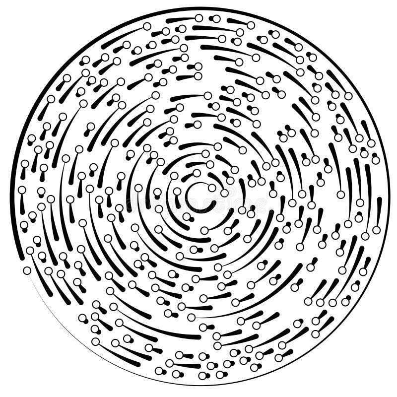 Circular, Radial Lines with Nodes, Points Stock Vector - Illustration ...