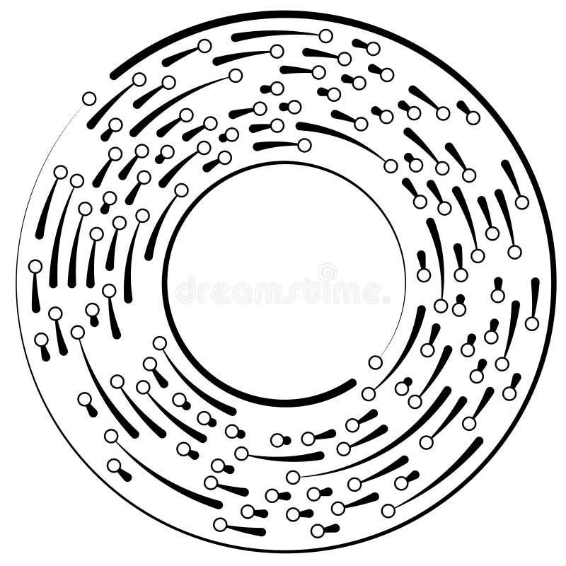 Circular, Radial Lines with Nodes, Points Stock Vector - Illustration ...