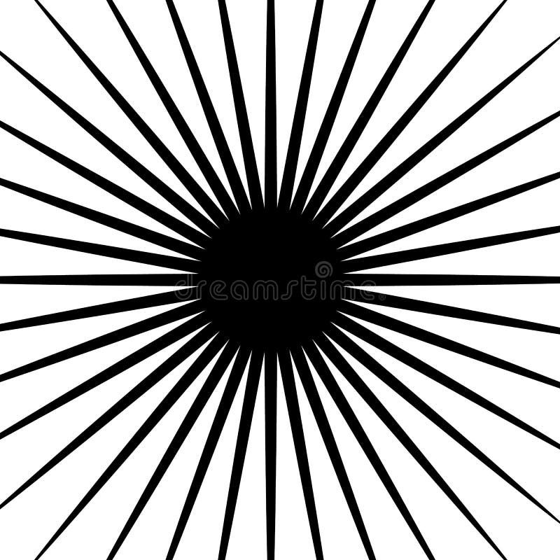 Circular Radial Lines Pattern. Radiating Stripes Abstract Element ...