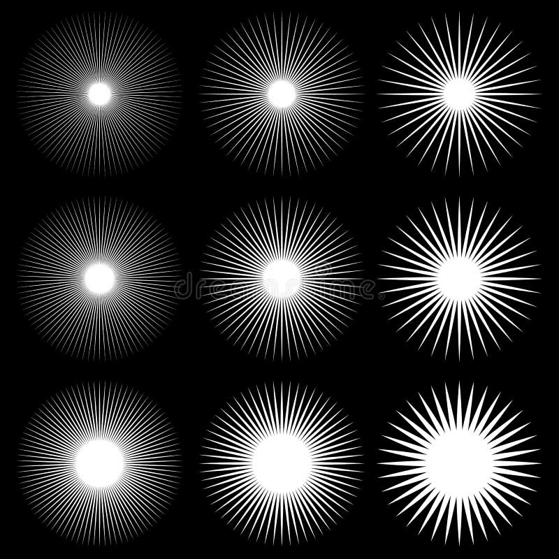 Circular Radial Lines Pattern. Radiating Stripes Abstract Element ...