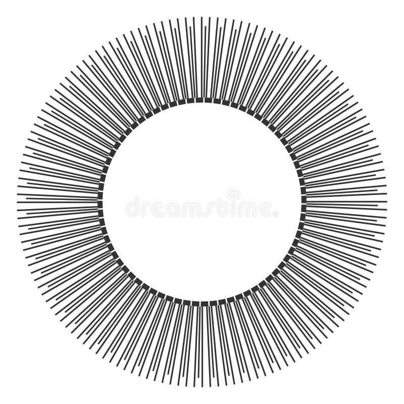 Circular Radial Rays Pattern for Decorative Round Frame Stock Vector ...