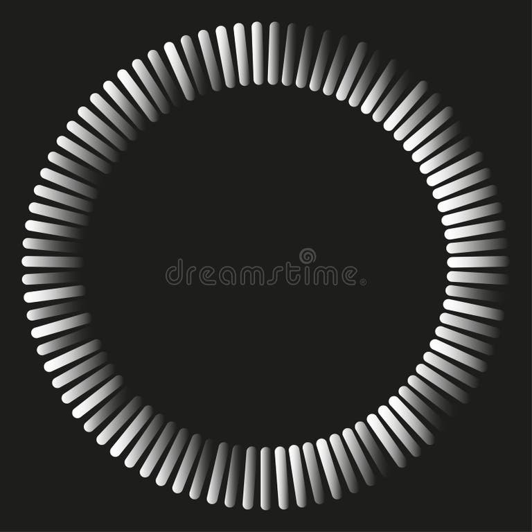 Circular Radial Stripe Frame. Black White Ring Pattern. Vector ...