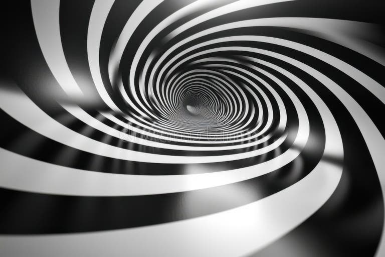 Circular Radial Wave Pattern with High Contrast Black and White Design ...