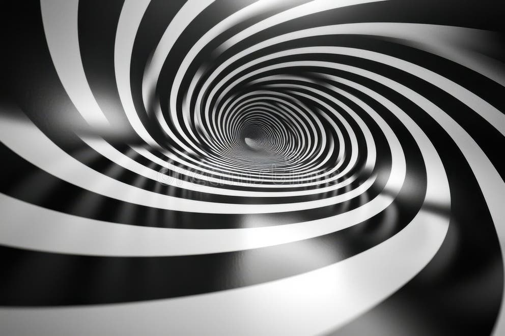 Circular Radial Wave Pattern with High Contrast Black and White Design ...