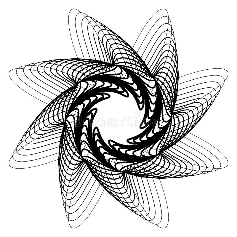 Circular, Radiating Abstract Shape, Motif. Geometric Design Elem Stock ...