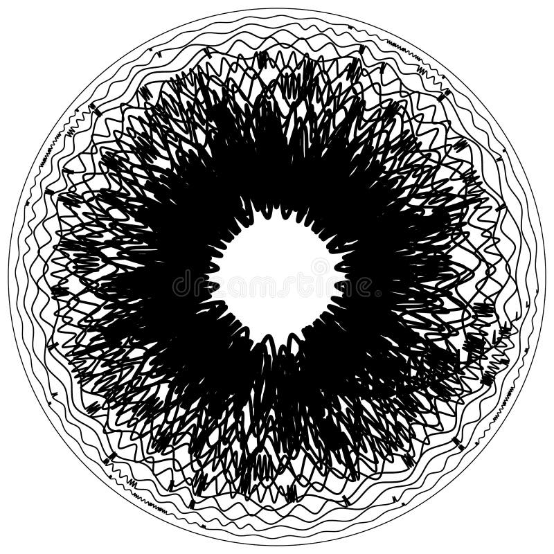 Circular, Radiating Abstract Shape, Motif. Geometric Design Elem Stock ...