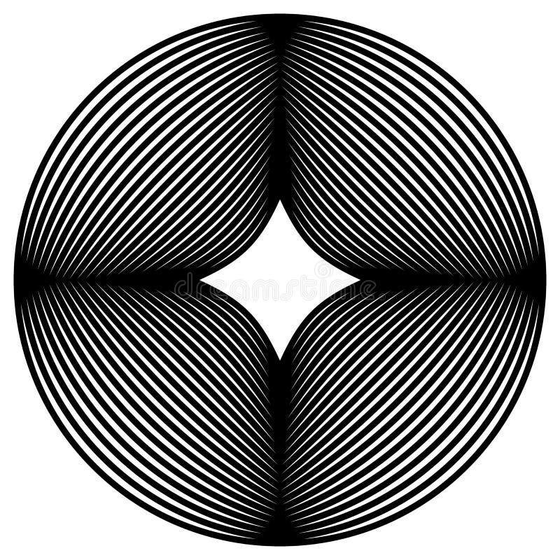 Circular, Radiating Abstract Shape, Motif. Geometric Design Elem Stock ...