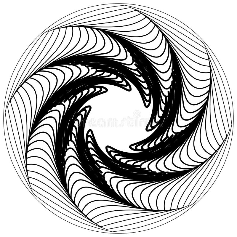 Circular, Radiating Abstract Shape, Motif. Geometric Design Elem Stock ...
