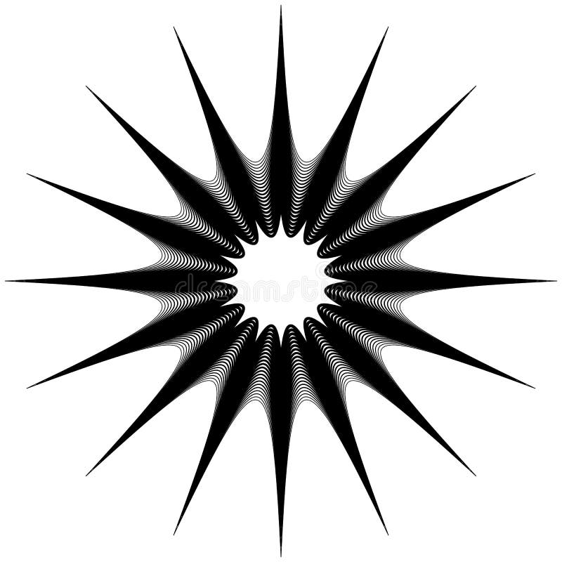 Circular, Radiating Abstract Shape, Motif. Geometric Design Elem Stock ...