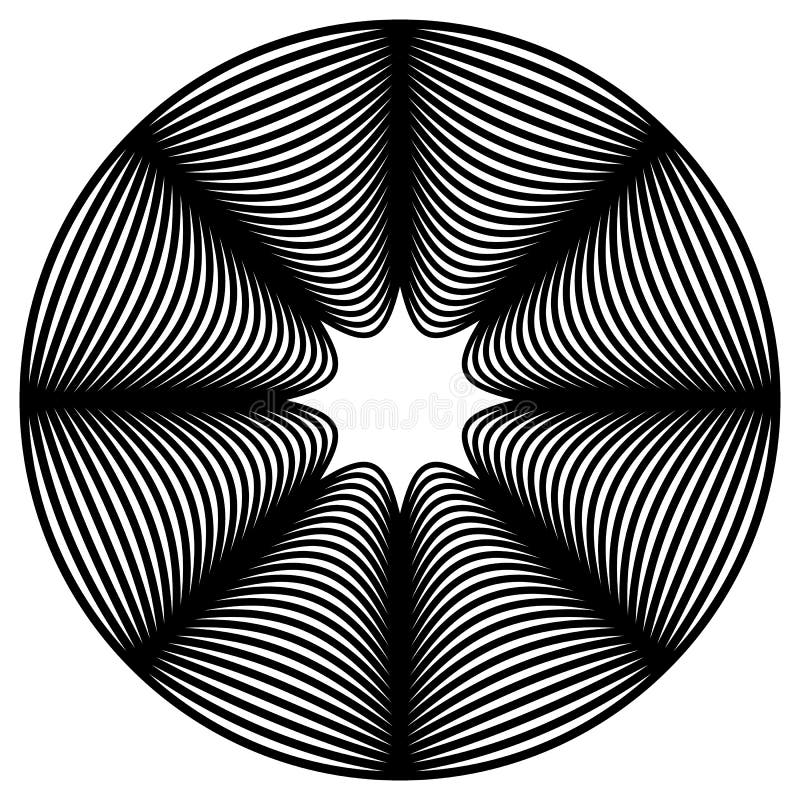 Circular, Radiating Abstract Shape, Motif. Geometric Design Elem Stock ...