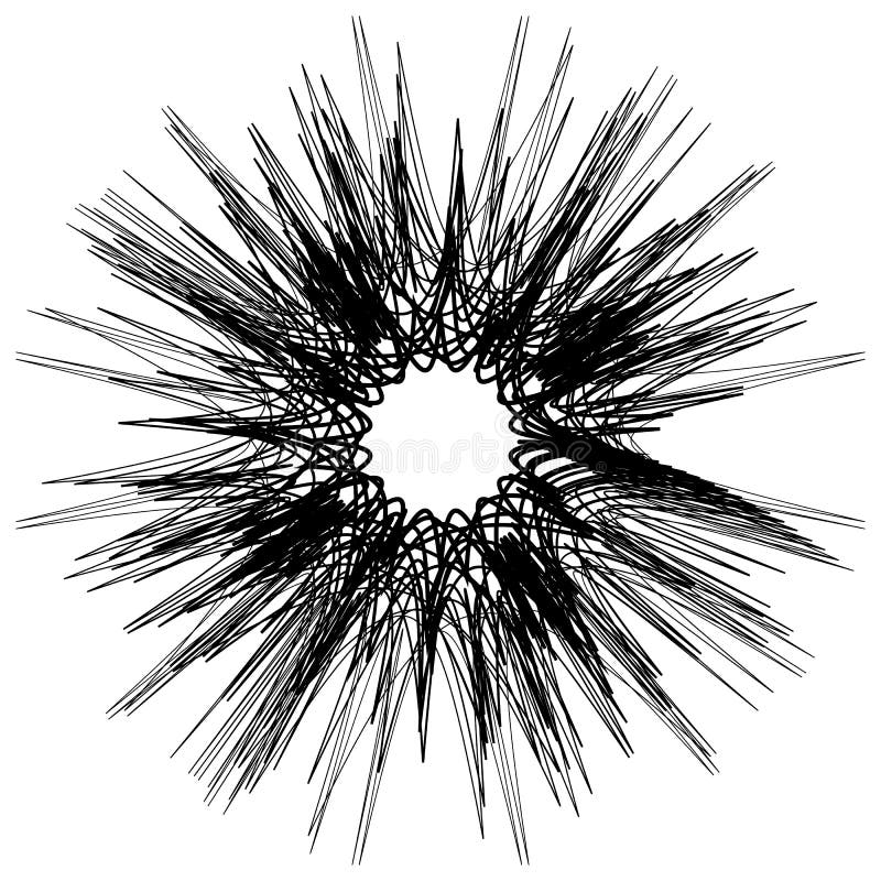 Circular, Radiating Abstract Shape, Motif. Geometric Design Elem Stock ...