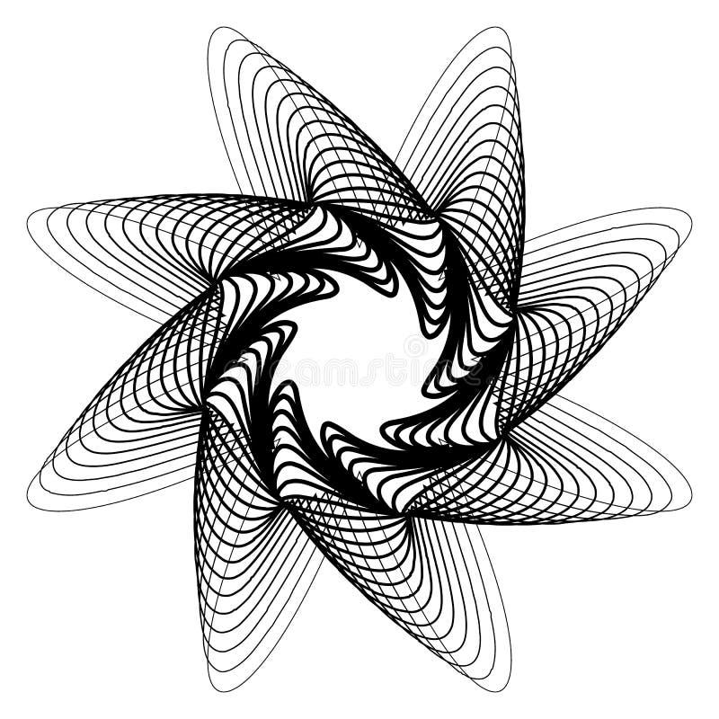 Circular, Radiating Abstract Shape, Motif. Geometric Design Elem Stock ...