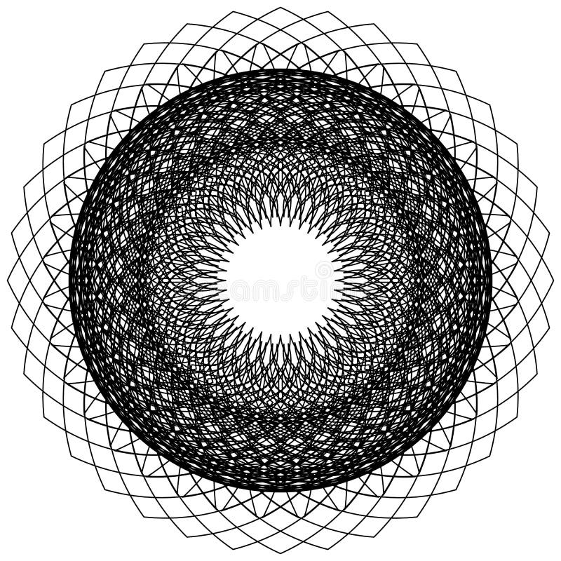Circular, Radiating Abstract Shape, Motif. Geometric Design Elem Stock ...