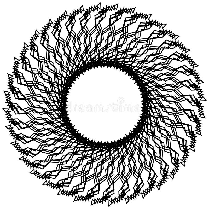 Circular, Radiating Abstract Shape, Motif. Geometric Design Elem Stock ...