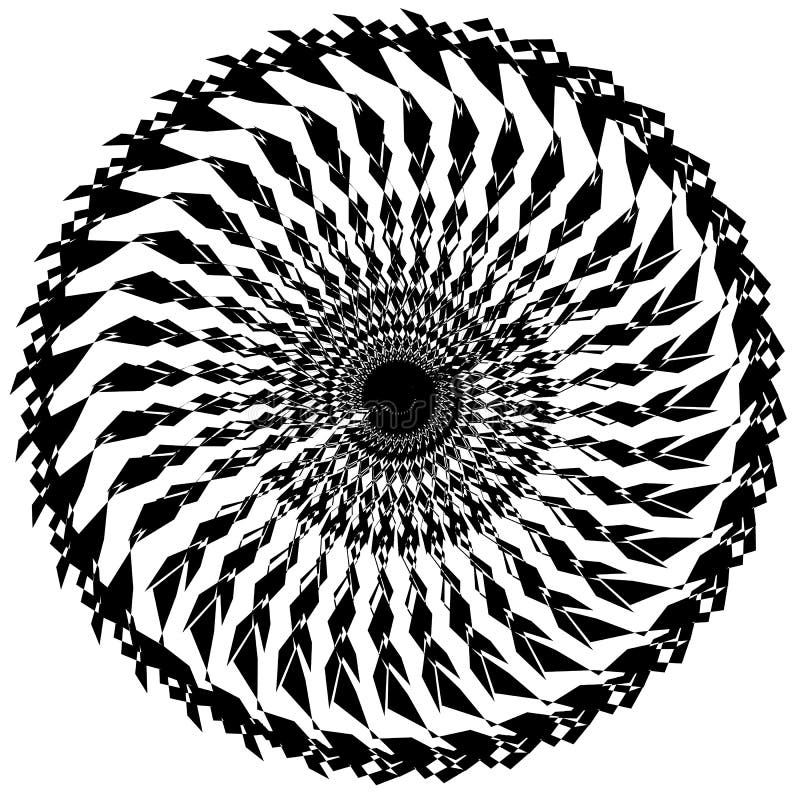 Circular, Radiating Abstract Shape, Motif. Geometric Design Elem Stock ...