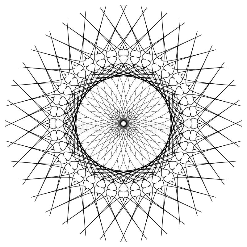 Circular, Radiating Abstract Shape, Motif. Geometric Design Elem Stock ...