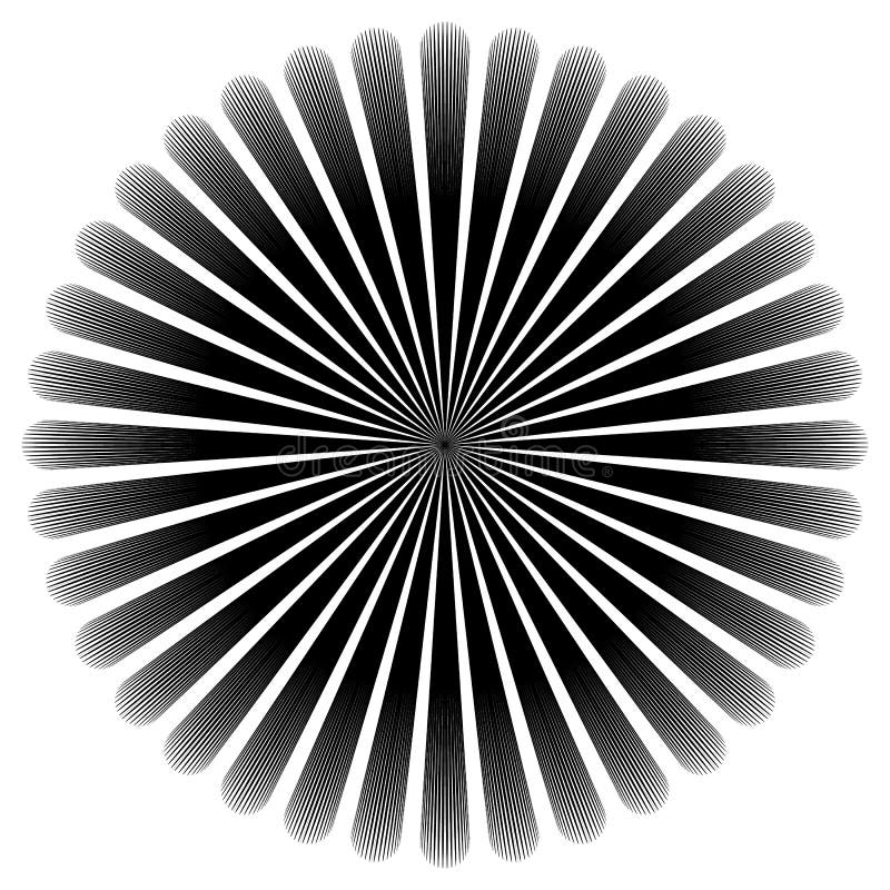 Circular, Radiating Abstract Shape, Motif. Geometric Design Elem Stock ...
