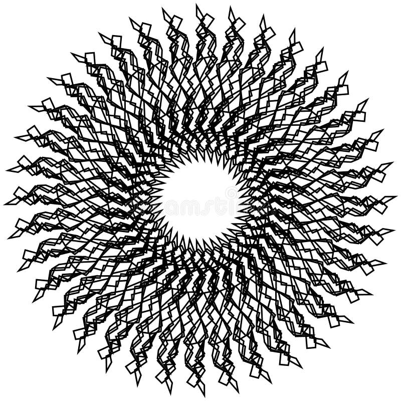 Circular, Radiating Abstract Shape, Motif. Geometric Design Elem Stock ...