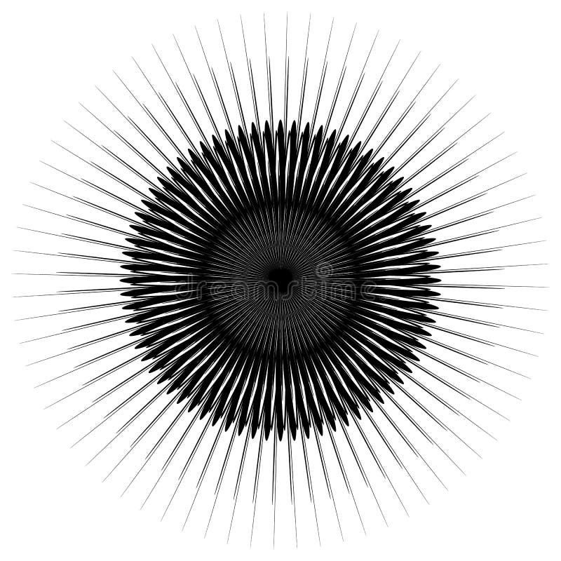 Circular, Radiating Abstract Shape, Motif. Geometric Design Elem Stock ...