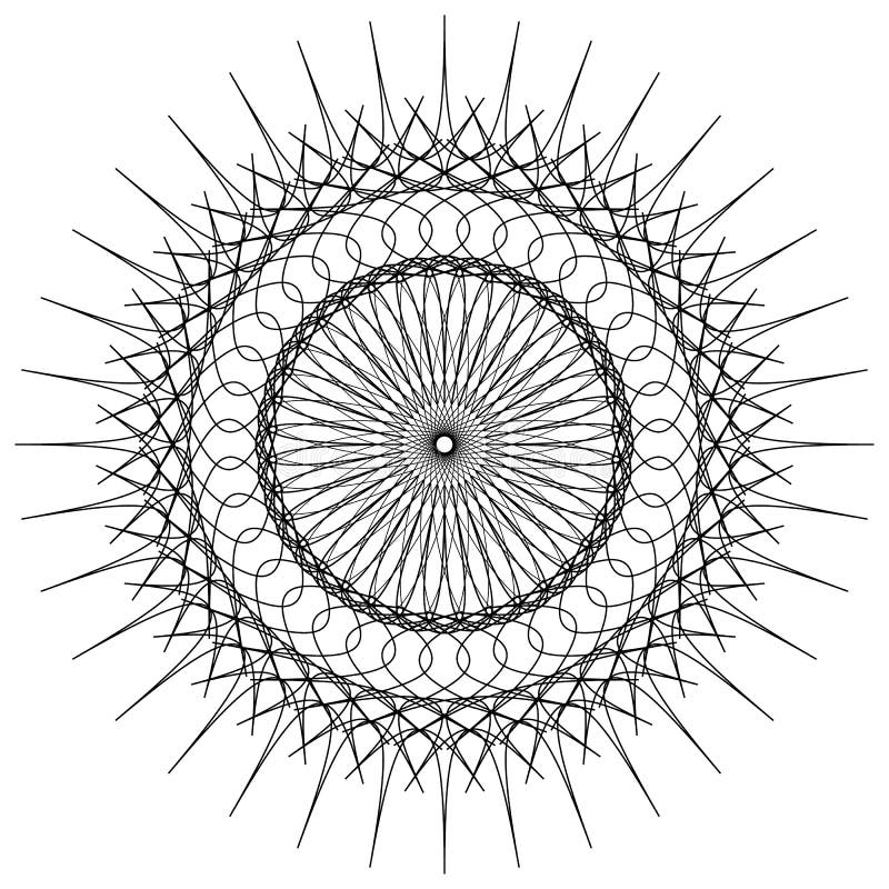 Circular, Radiating Abstract Shape, Motif. Geometric Design Elem Stock ...