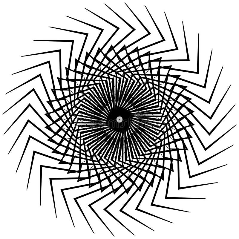 Circular, Radiating Abstract Shape, Motif. Geometric Design Elem Stock ...