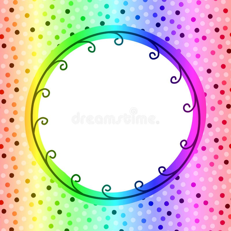 Circular Rainbow Spots Round Frame Border Stock Illustration ...