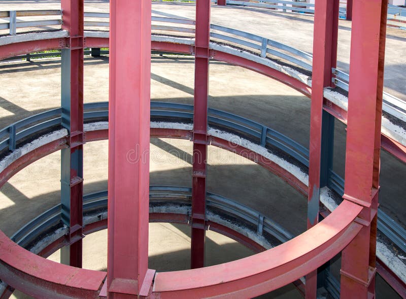 Circular Ramp in the Modern Multi-level Parking Stock Photo - Image of ...
